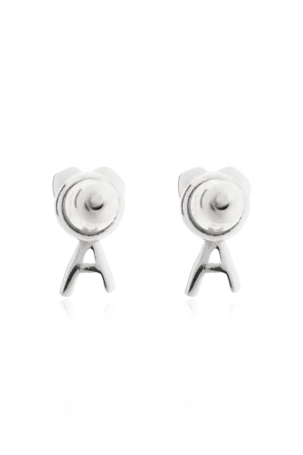 AMI Paris Brass Earrings - Silver