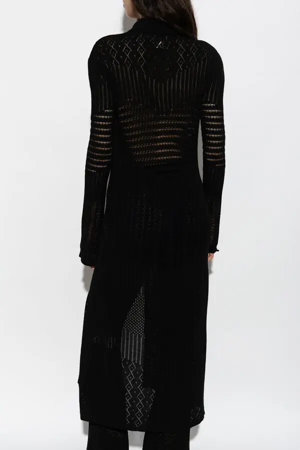 AKEP Long-sleeve Openwork Knit Cardigan