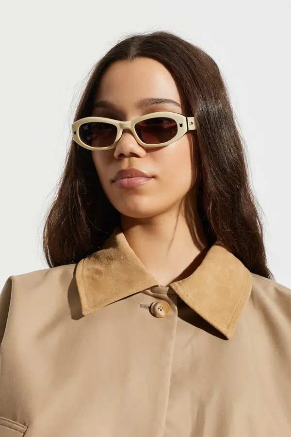 Maison Kitsuné X A. Society Rectangle Sunglasses - Cream