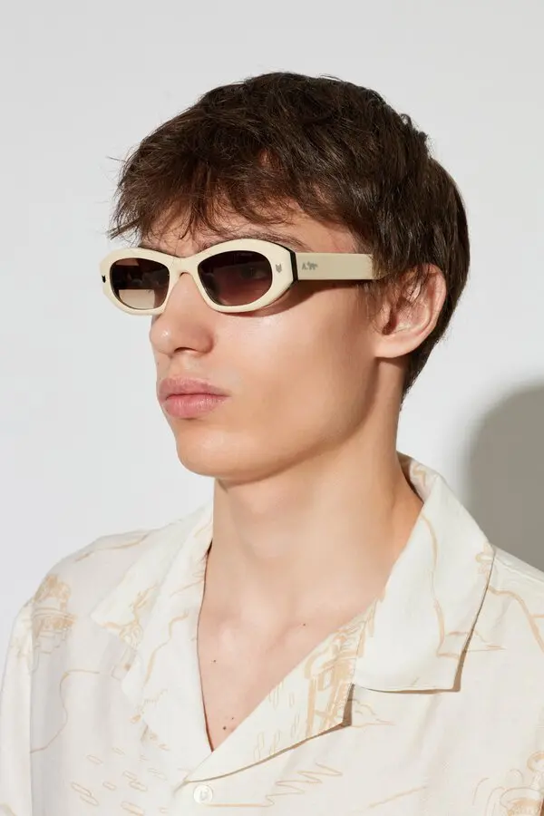 Maison Kitsuné X A. Society Rectangle Sunglasses - Cream