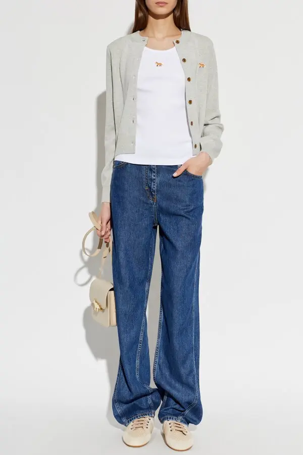 Maison Kitsuné Cardigan With Logo Patch