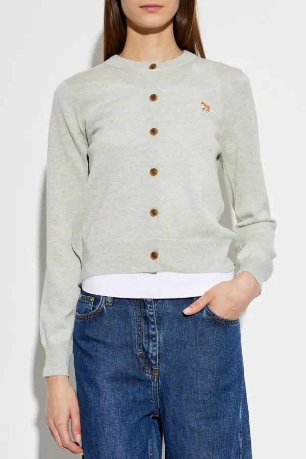 Maison Kitsuné Cardigan With Logo Patch