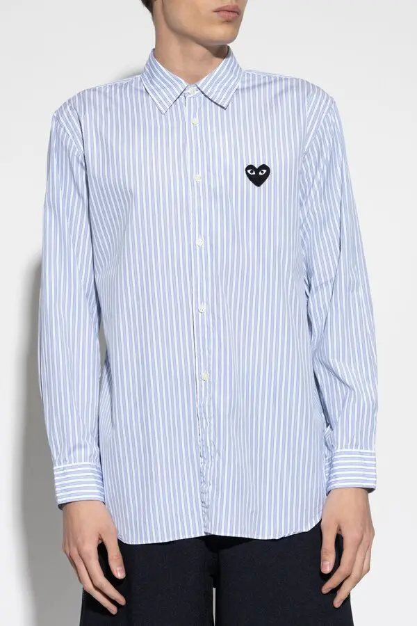 Play Comme Des Garcon Shirt With Patch - Blue