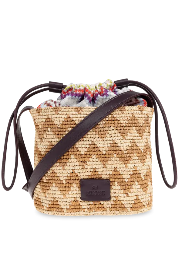 Missoni Small Shoulder Bag With Logo - Beige