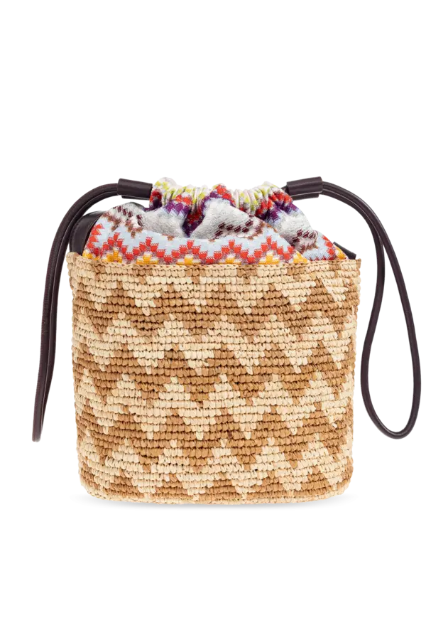 Missoni Small Shoulder Bag With Logo - Beige