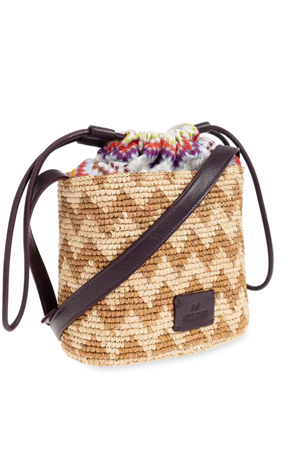 Missoni Small Shoulder Bag With Logo - Beige