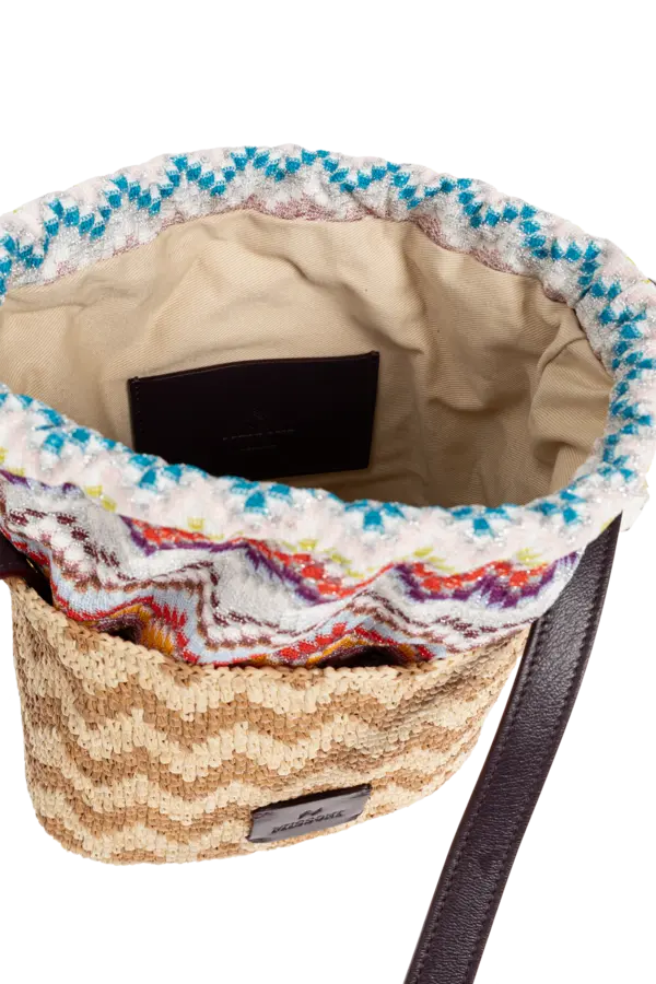 Missoni Small Shoulder Bag With Logo - Beige