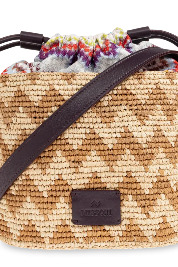 Missoni Small Shoulder Bag With Logo - Beige