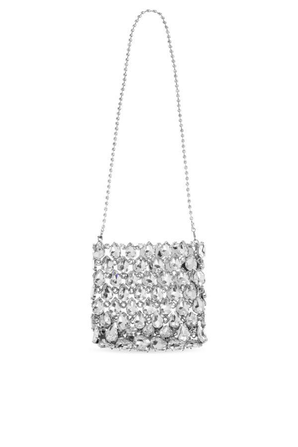 SELF-PORTRAIT Shoulder Bag With Crystals - Silver