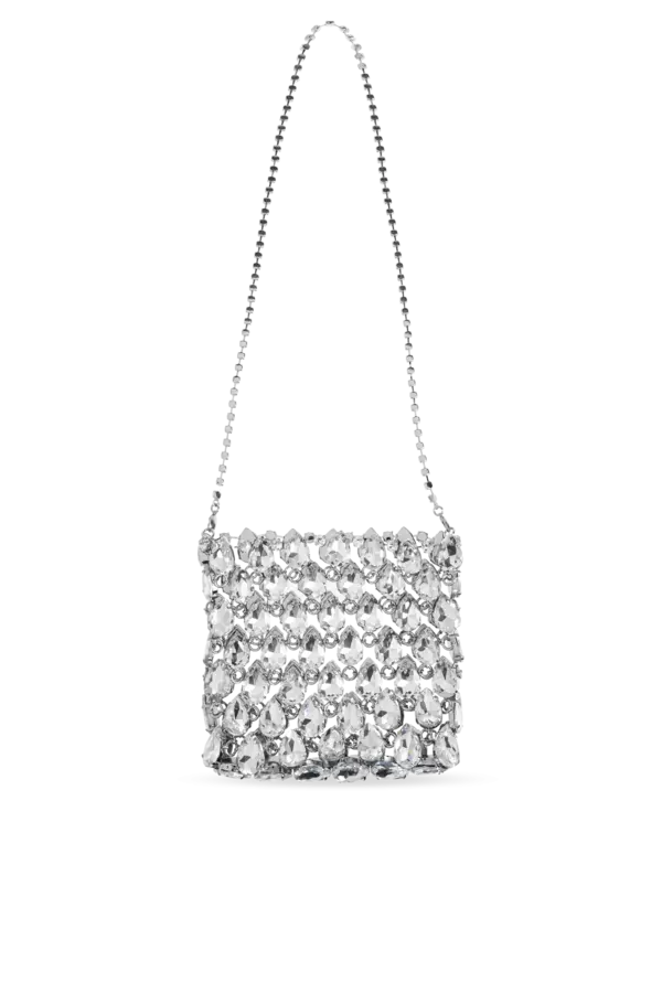 SELF-PORTRAIT Shoulder Bag With Crystals - Silver