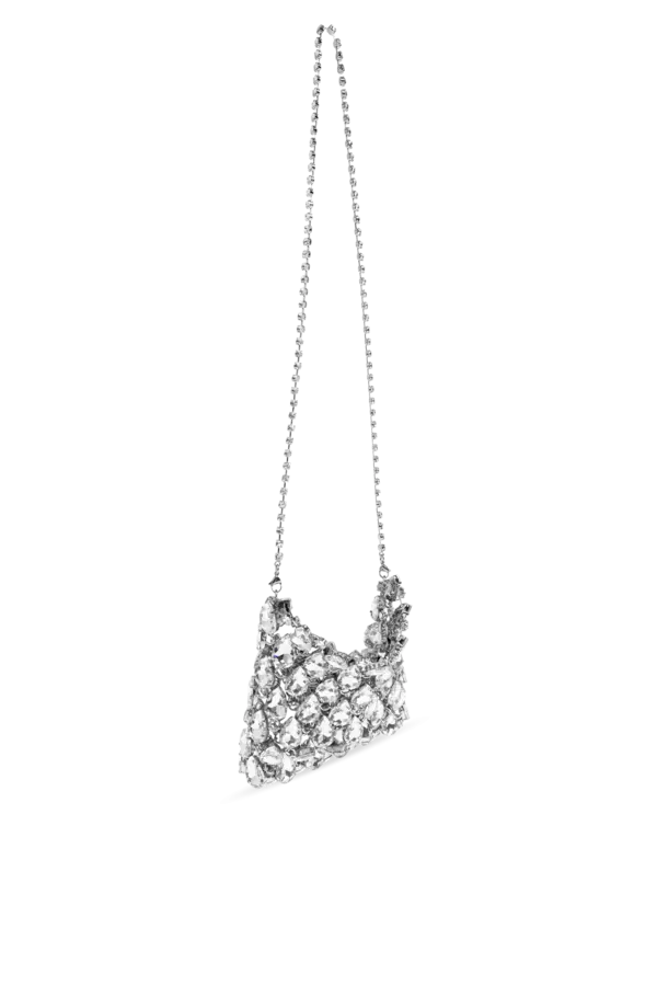 SELF-PORTRAIT Shoulder Bag With Crystals - Silver
