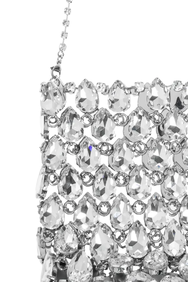 SELF-PORTRAIT Shoulder Bag With Crystals - Silver