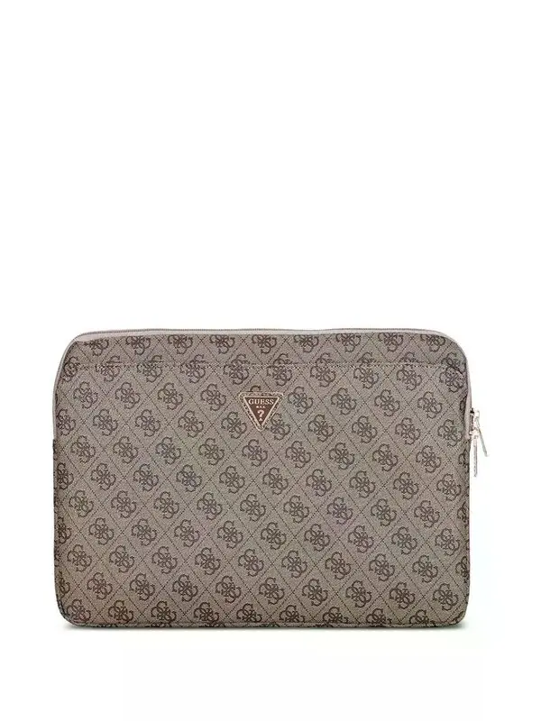 Guess Monogram-print Laptop Sleeve - Neutrals