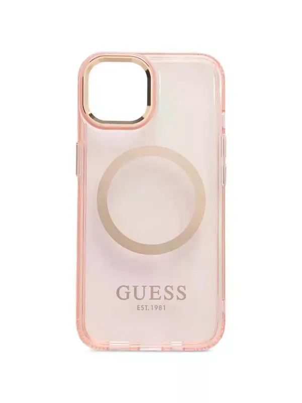 Guess Logo-print Translucent Iphone Case - Pink