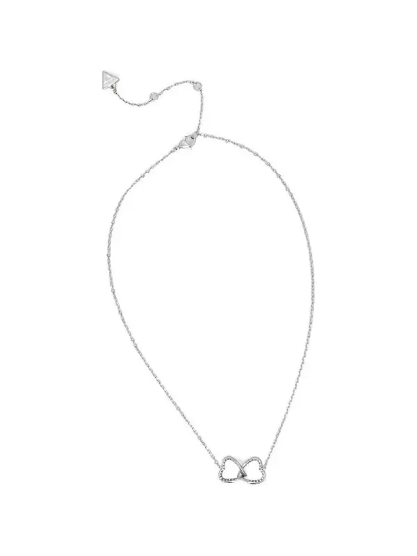 Guess Interlocking Heart Pendant Necklace - Silver