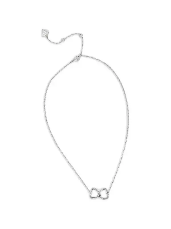 Guess Interlocking Heart Pendant Necklace - Silver