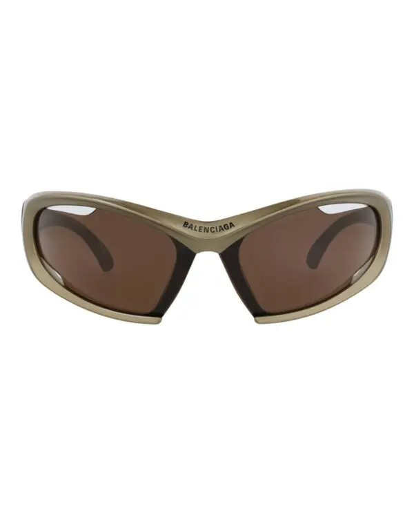Balenciaga Shieldframe Bio Injection Sunglasses - Green Green Brown (bb0318s/30014883/004)