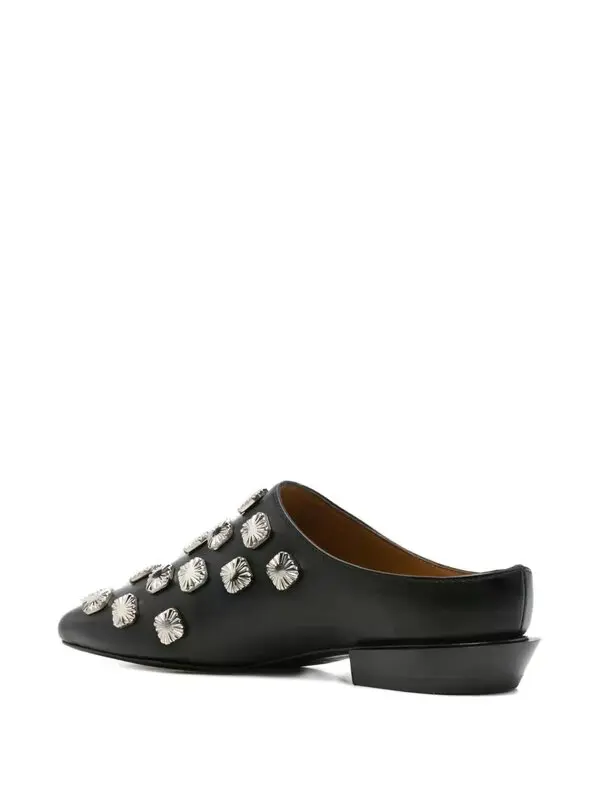Toga Stud-embellished Leather Mules