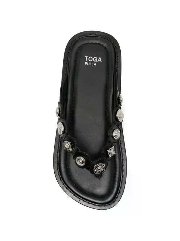 Toga Stud-embellished Leather Sandals