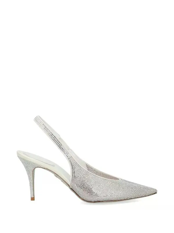 Rene Caovilla Jinny Crystal-embellished Slingback Pumps - Silver