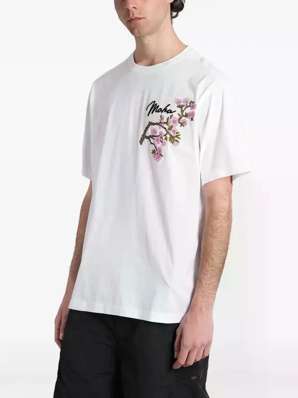 MAHARISHI Sakura Serenity Embroidered T-shirt - White