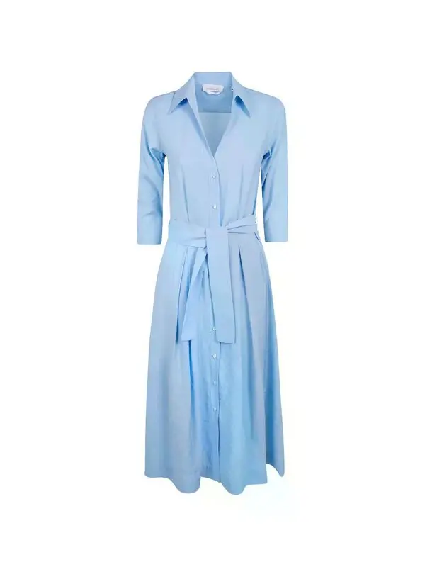 ARCHIVIO '67 Belted Button-up Shirt Dress - Blue