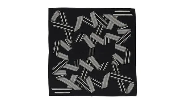 Brioni Patterned Silk Blend Scarf - Navy Blue Black