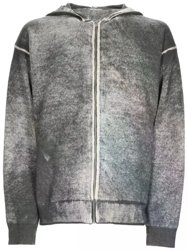 AMISH SUPPLIES Acid-wash Zip-up Hoodie