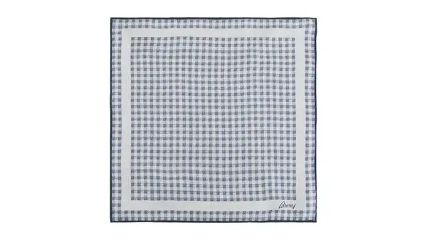 Brioni Checkered Print Pocket Square - Multicolor