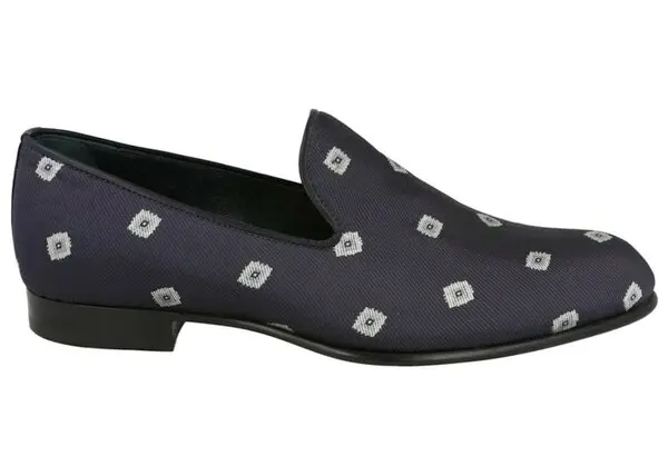 Brioni Geo Print Evening Loafers - Midnight Blue
