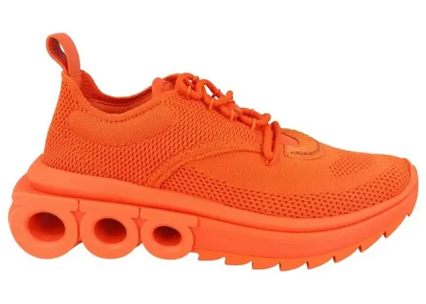 FERRAGAMO Nima Knit Low-top Sneakers - Orange