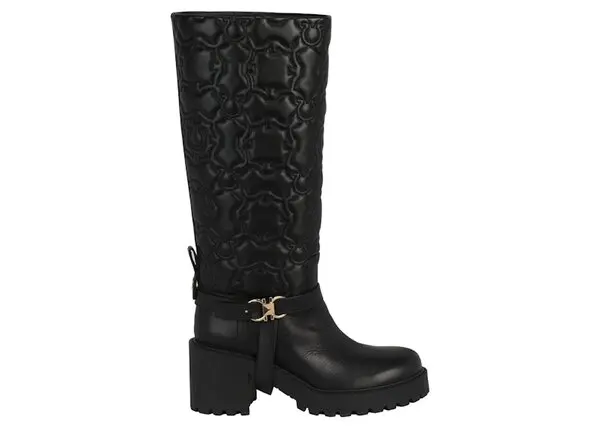 FERRAGAMO Shiran Knee-high Leather Boots - Black