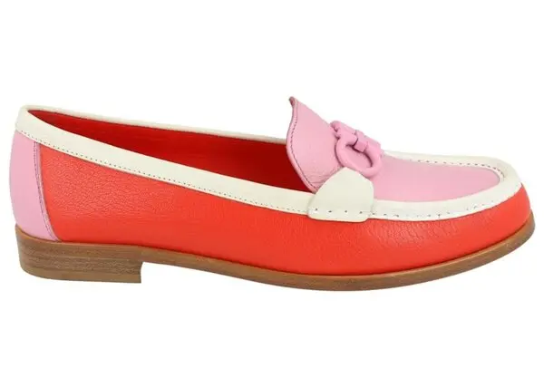 FERRAGAMO Rolo Gancini Leather Loafers - Red