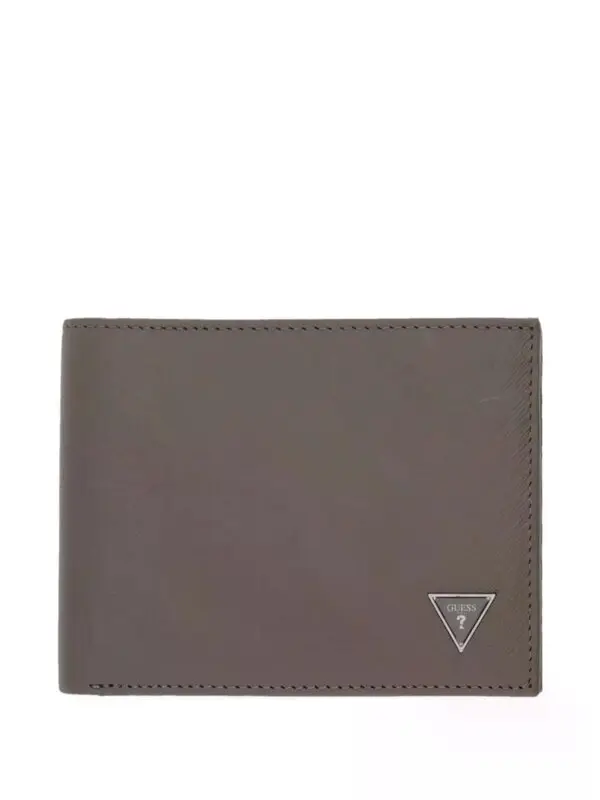 Guess Logo-plaque Bi-fold Wallet - Brown
