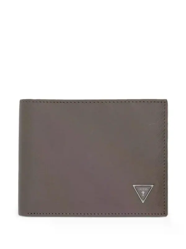 Guess Logo-plaque Bi-fold Wallet - Brown