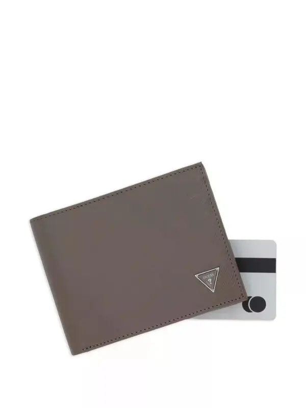 Guess Logo-plaque Bi-fold Wallet - Brown