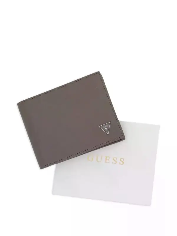 Guess Logo-plaque Bi-fold Wallet - Brown
