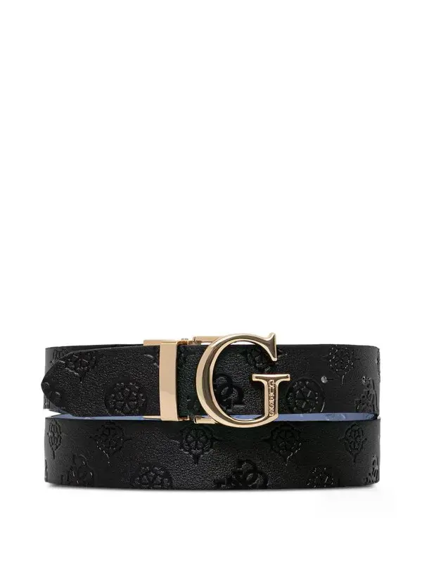 Guess Logo-embossed Reversible Belt - Black