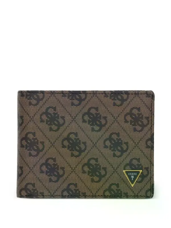 Guess Milano Monogram-print Logo-plaque Wallet - Brown