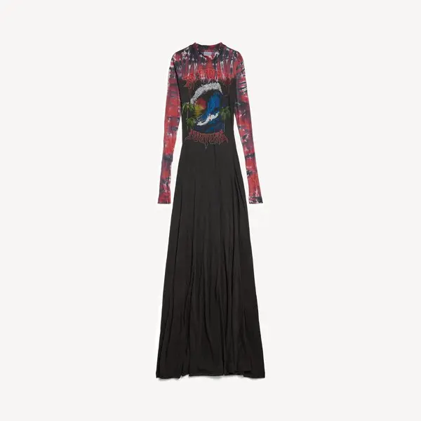 Balenciaga Long Sleeve Tie Dye Dress