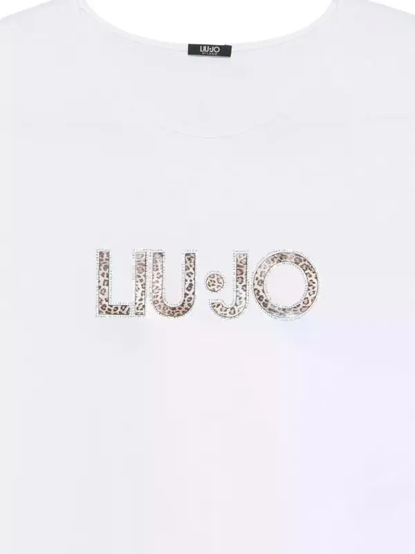 Liu Jo Leopard-print Logo Top - White