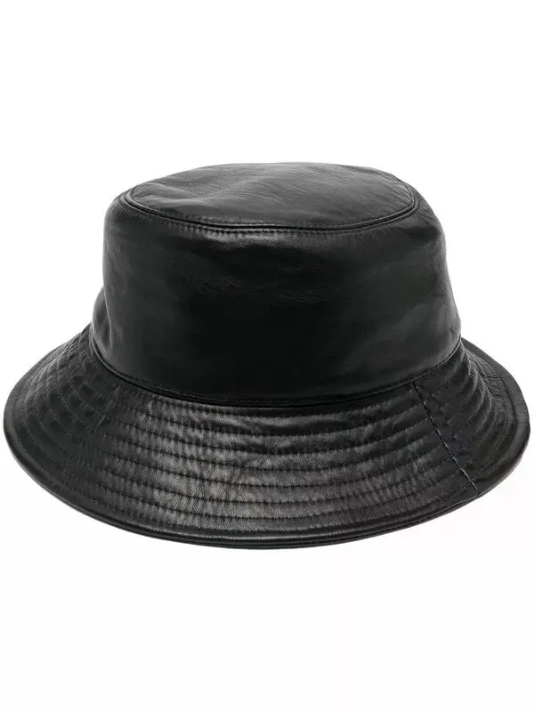 Drome Leather Bucket Hat - Black