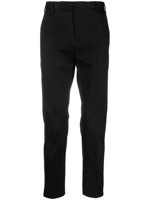 PT TORINO Straight-leg Cropped Trousers - Black