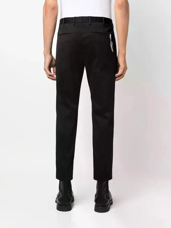 PT TORINO Straight-leg Cropped Trousers - Black
