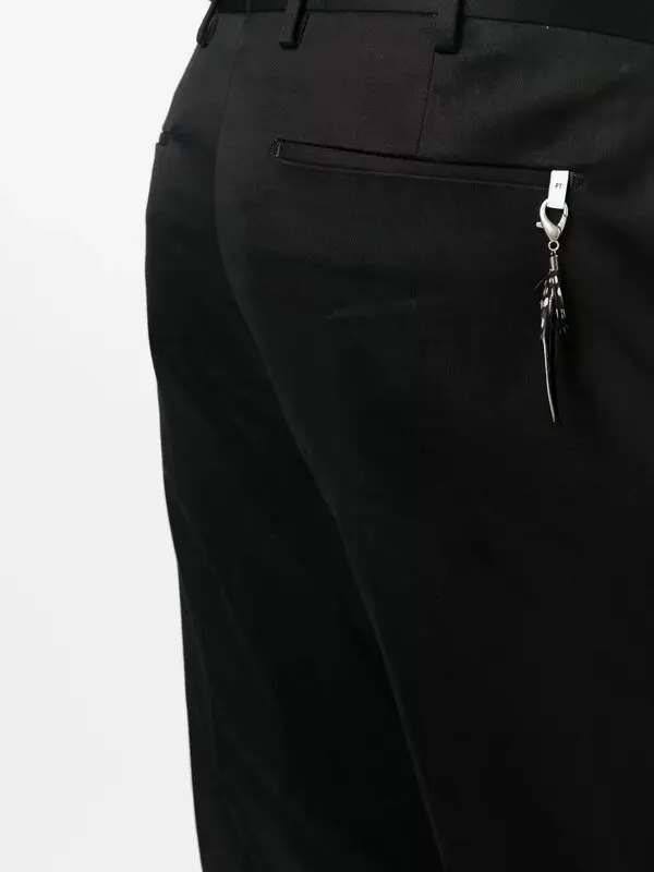 PT TORINO Straight-leg Cropped Trousers - Black