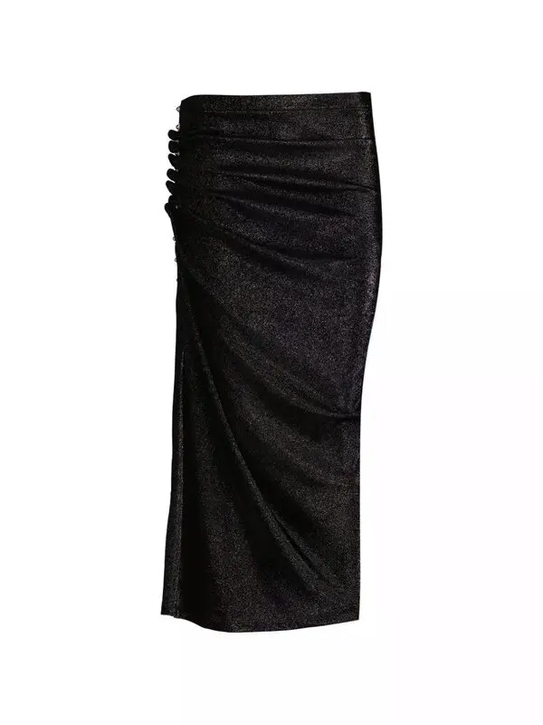 Rabanne Draped Midi Skirt - Black