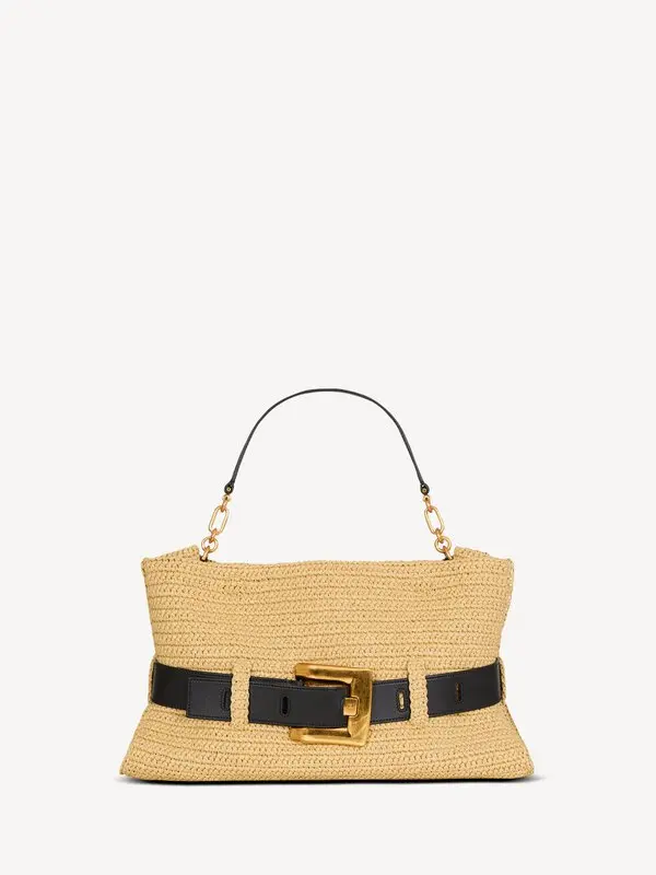 Balmain Medium Anthem Bag In Leather And Crochet