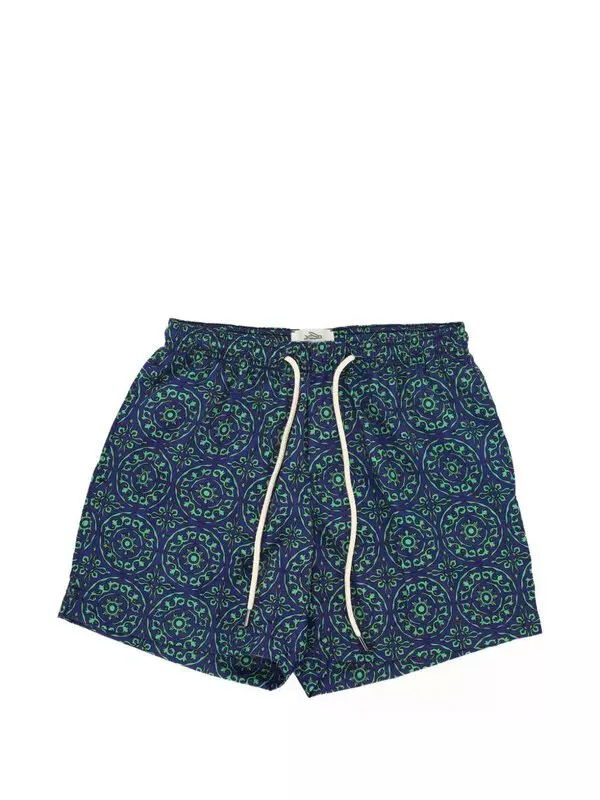 PENINSULA SWIMWEAR Geometric-print Swim Shorts - Blue