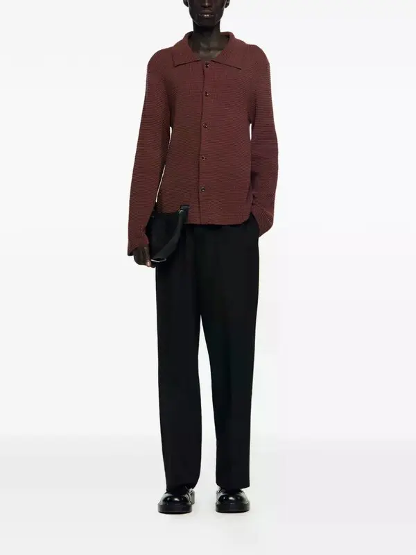 Sandro Waffle-knit Button-front Shirt