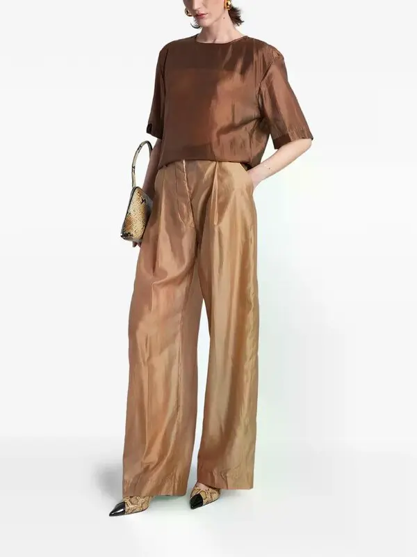 THELATEST Pleated Palazzo Trousers - Neutrals